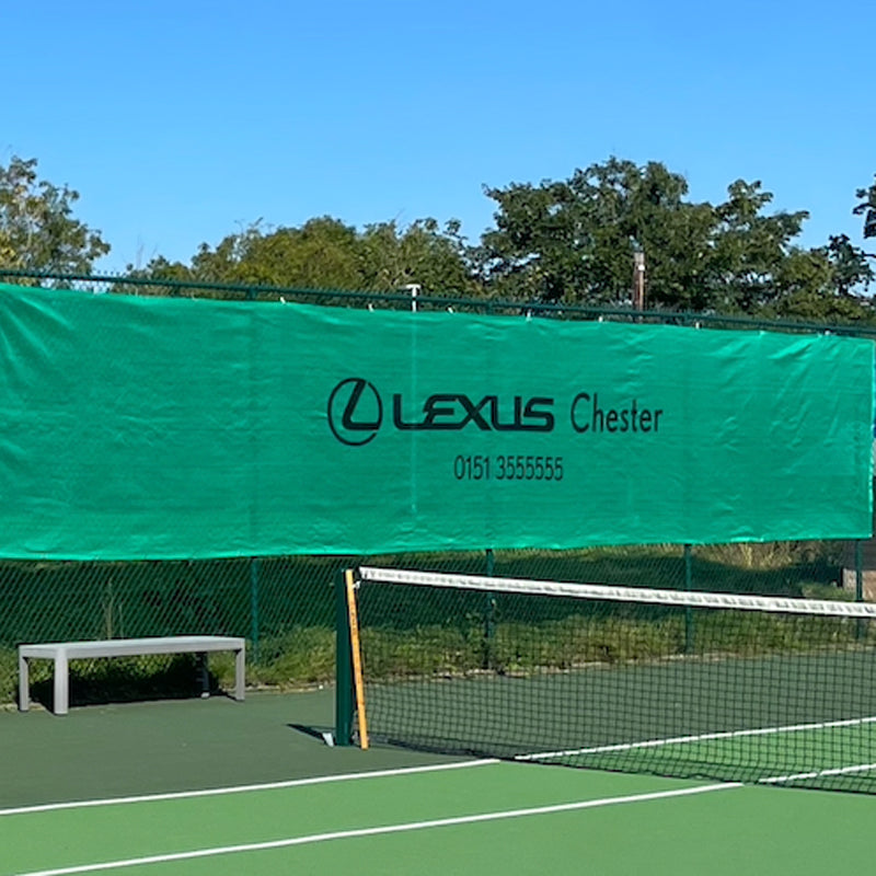 Tennis Windbreak Panels 12m x 2m Including Single Colour Custom Print ...