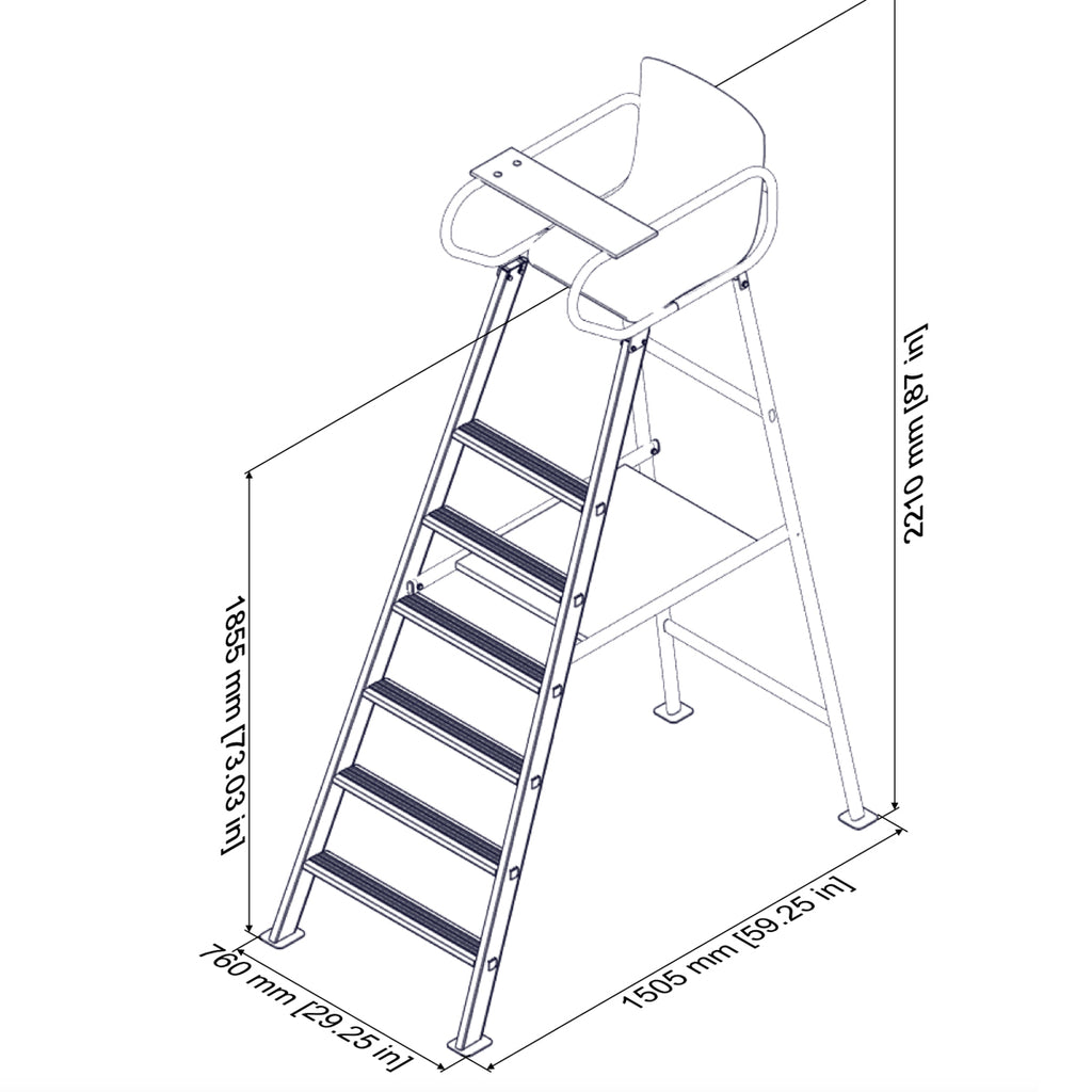 Tennis Court Umpire Chair - Durable Weather Resistant Aluminium ...